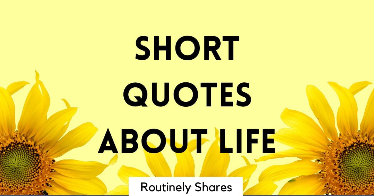 100 Inspirational Short Quotes About Life to Live By - Routinely Shares