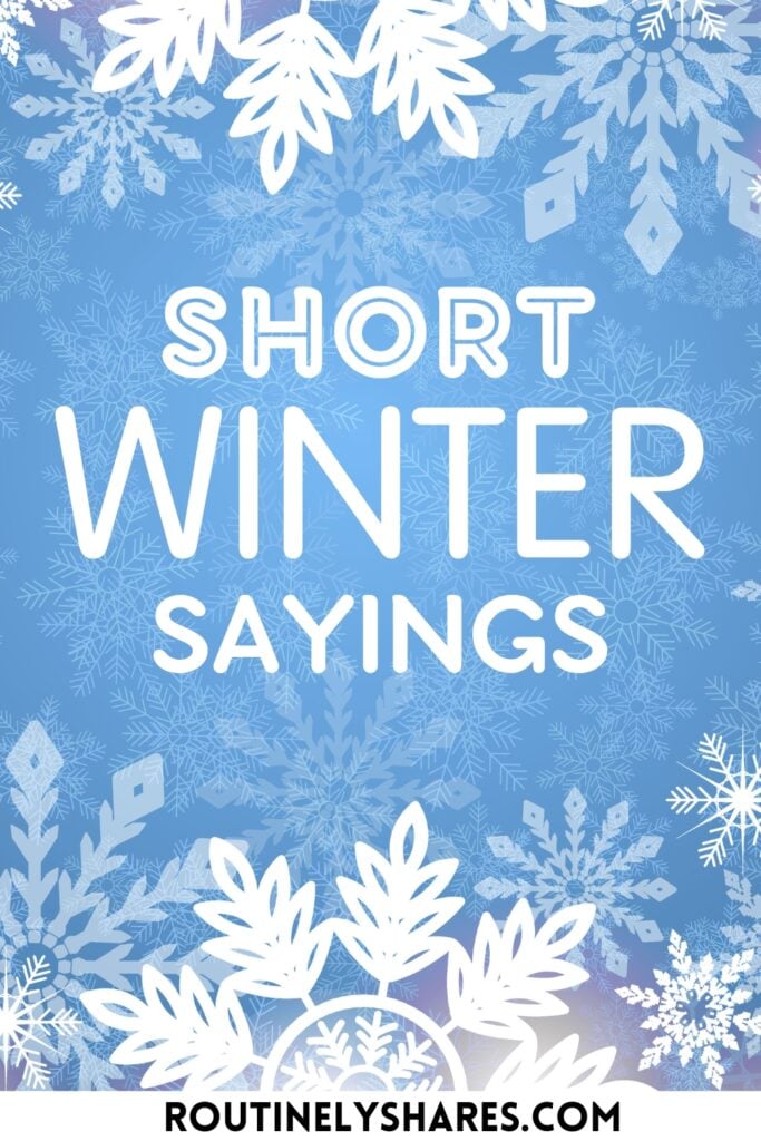 Short Winter Sayings to Celebrate the Cold Weather - Routinely Shares