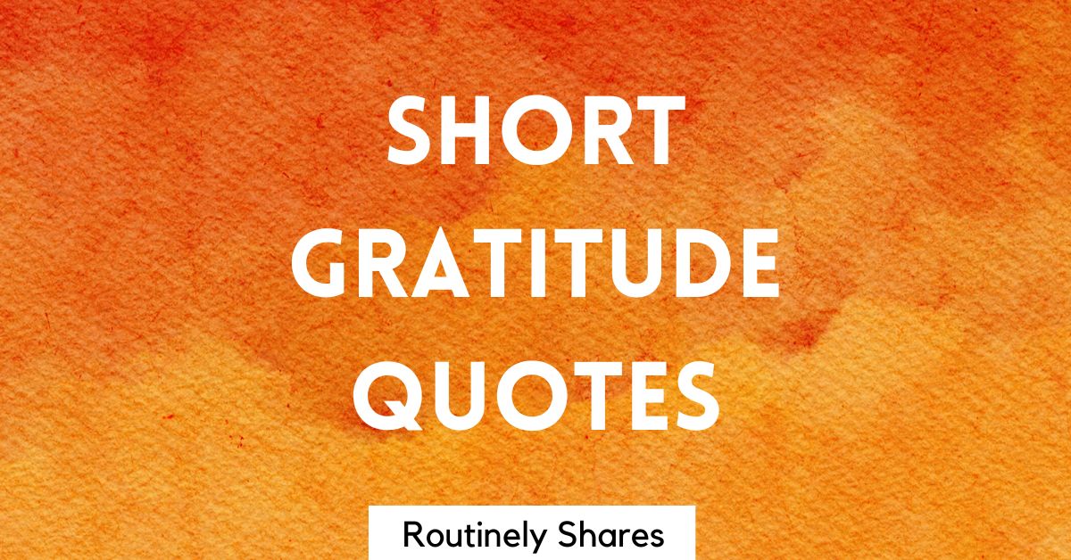 Short Gratitude Quotes and Sayings About Thankfulness - Routinely Shares