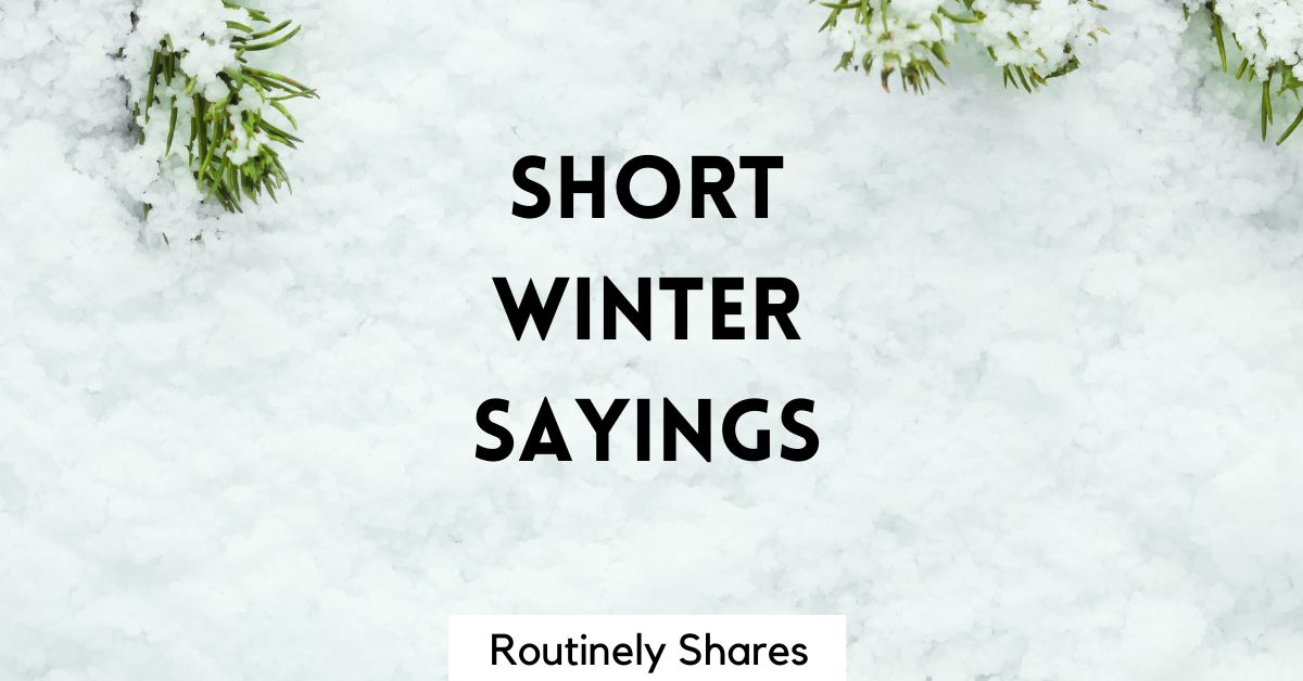 Short Winter Sayings to Celebrate the Cold Weather - Routinely Shares